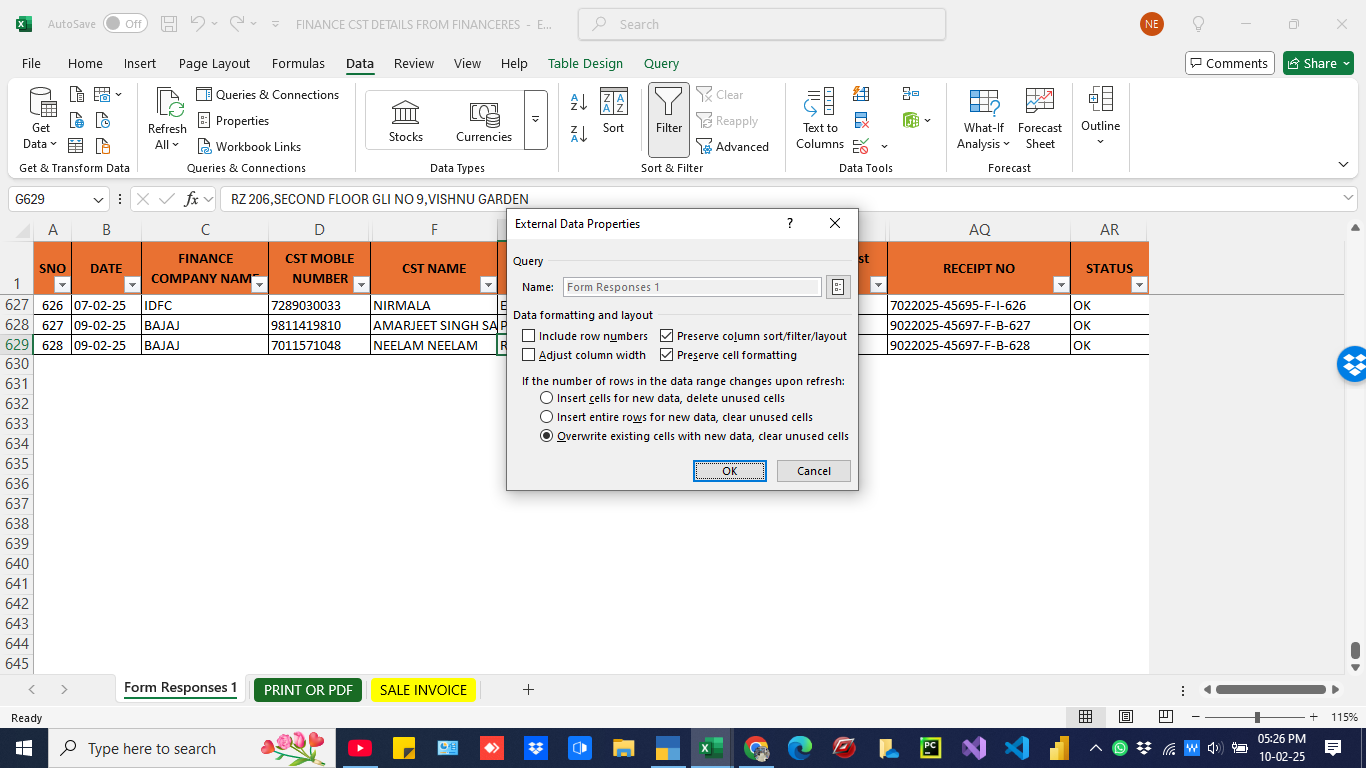 "OVERWRITE EXISTING CELLS WITH NEW DATA..." GET DESELECTED | Microsoft Community Hub