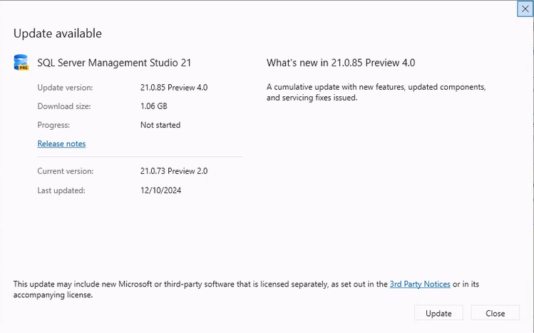 Announcing the Release of SSMS 21 Preview 4 | Microsoft Community Hub