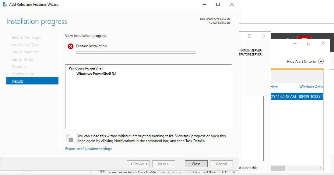 feature Installation Error | Microsoft Community Hub