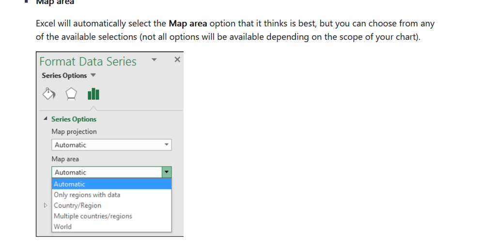 Excel Maps not showing all options for regions | Microsoft Community Hub