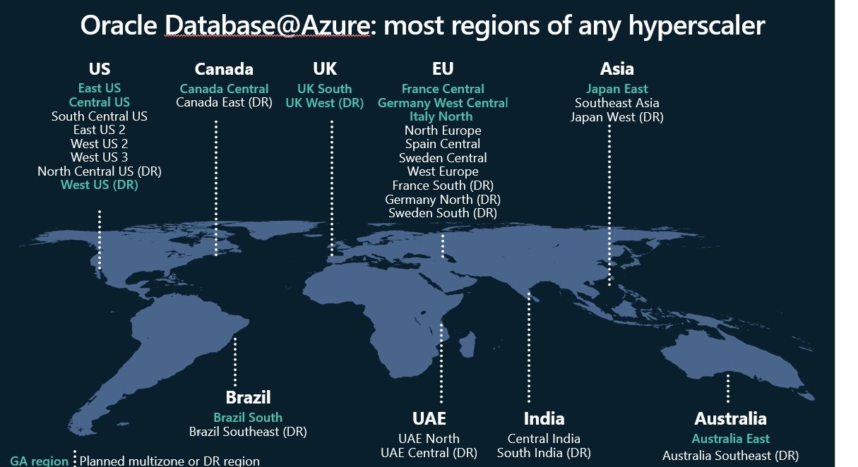Announcing Oracle Database@Azure in Japan East, Central US and UK West ...