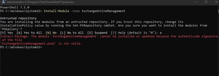 Powershell Error When Using Install Module Microsoft Community Hub