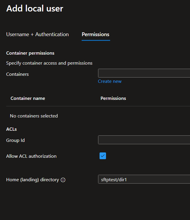 How to configure directory level permission for SFTP local user | Microsoft Community Hub