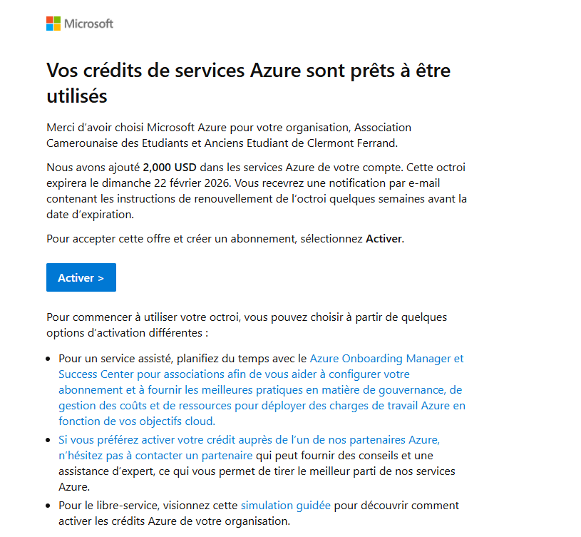 Unable to activate azure grant | Microsoft Community Hub