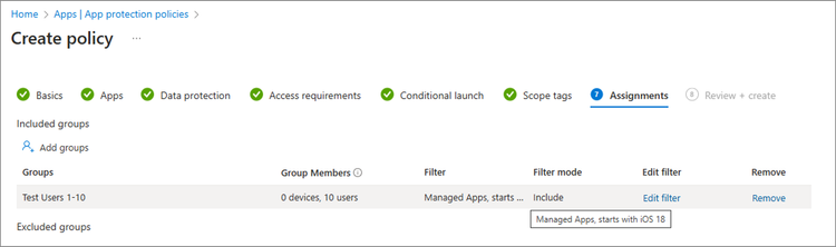 Using filters and APP conditional launch to control the OS version with Microsoft Intune ...