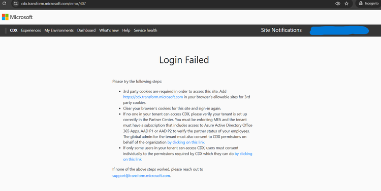 Resolved - CDX / demos.microsoft.com "Not Authorized" error #CDX | Microsoft Community Hub