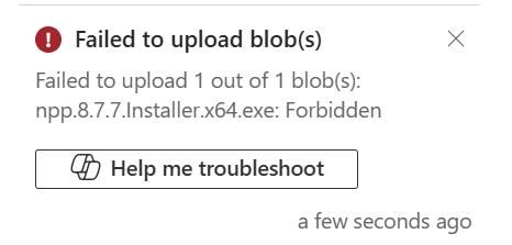 Unable to upload .exe files to Azure blob container in Azure Storage Account | Microsoft ...