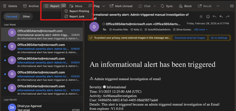 Built-in report button is available in Microsoft Outlook across ...
