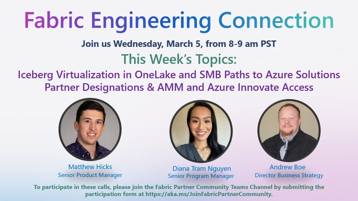 Join the Fabric Partner Community for this Week's Fabric Engineering ...