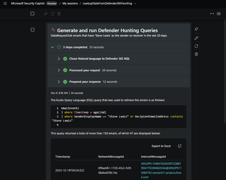 Empowering Security Copilot with NL2KQL: Transforming Natural Language into Insightful KQL ...