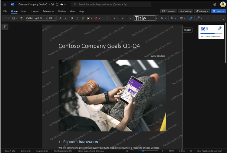General Availability Dynamic Watermarking For Sensitivity Labels In