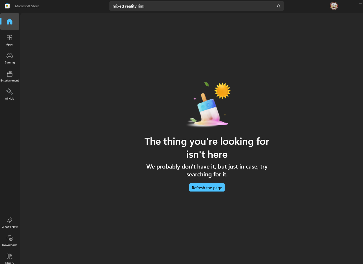 Cannot find "Mixed Reality Link" app in the Microsoft Store! HELP ...