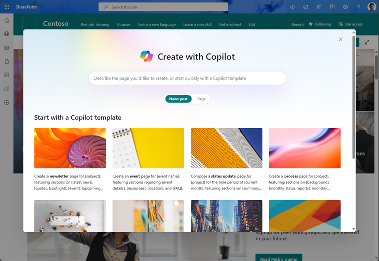 Create pages with Copilot in SharePoint | Microsoft Community Hub