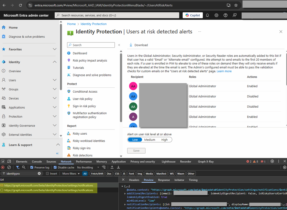 [Graph API] Make the "identityProtection/settings/notifications" endpoint public | Microsoft ...