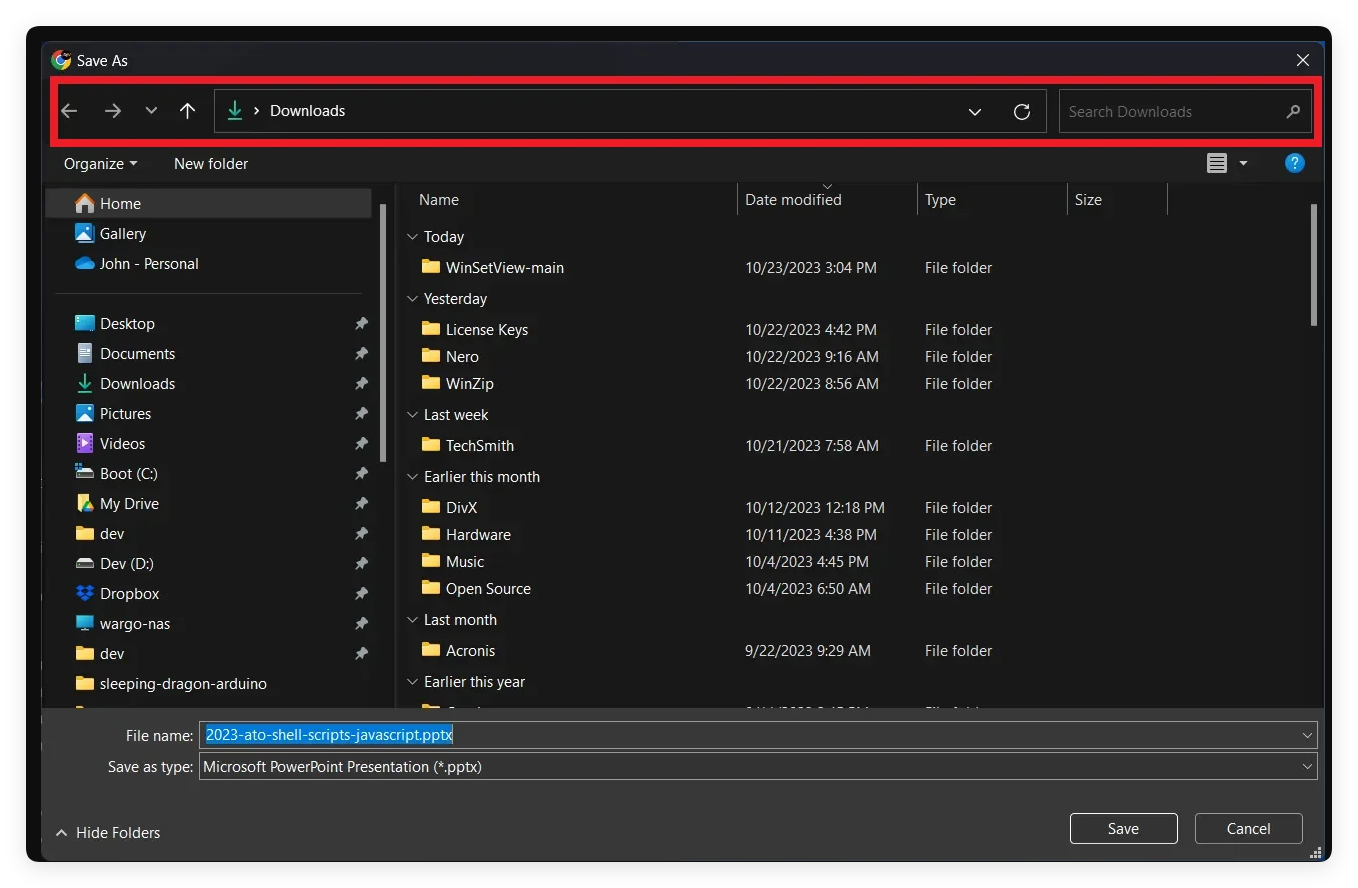 FileOpenSave dialog box not showing file location | Microsoft Community Hub