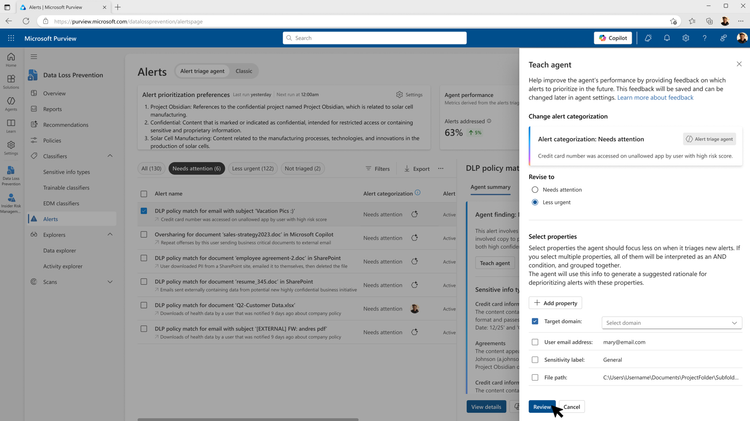 Announcing Alert Triage Agents in Microsoft Purview, powered by Security Copilot | Microsoft ...
