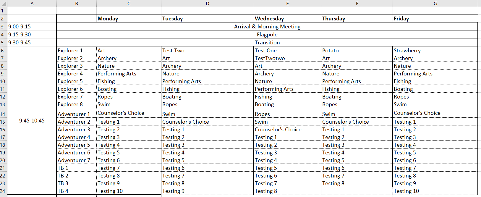 Populating Schedule based on two Criteria | Microsoft Community Hub