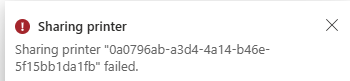 Printer Sharing Fails for all printers | Microsoft Community Hub