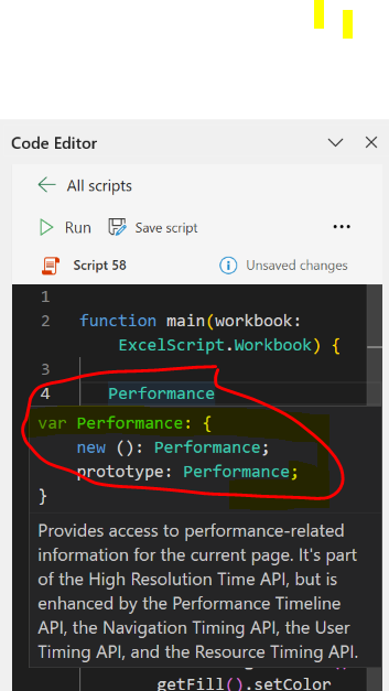 Excel Office Script "Performance API"? | Microsoft Community Hub