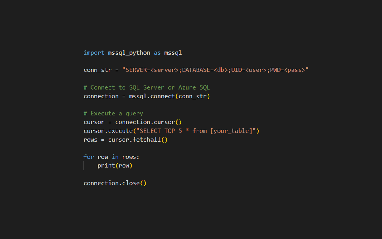 Introducing mssql-python alpha | Microsoft Community Hub