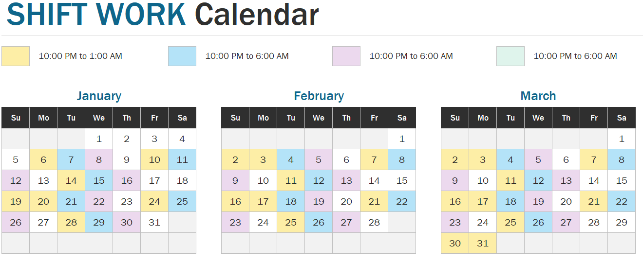 Shift Work Calendar Year at Glance Template | Microsoft Community Hub