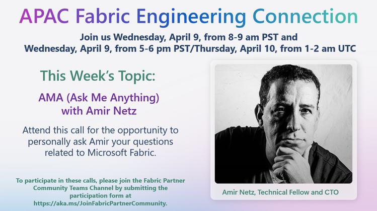 AMA (Ask Me Anything) with Amir Netz - Fabric Engineering Connection ...