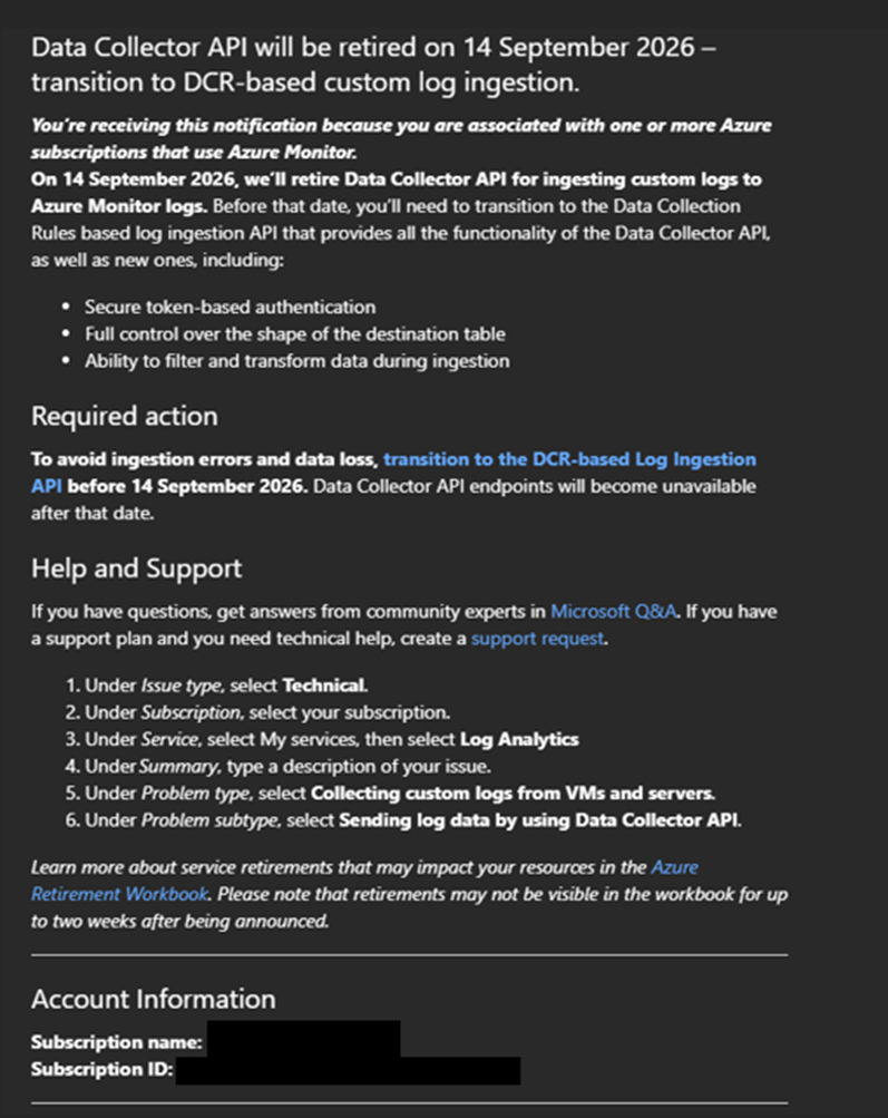 Transitioning from the HTTP Data Collector API to the Log Ingestion API…What does it mean for me ...