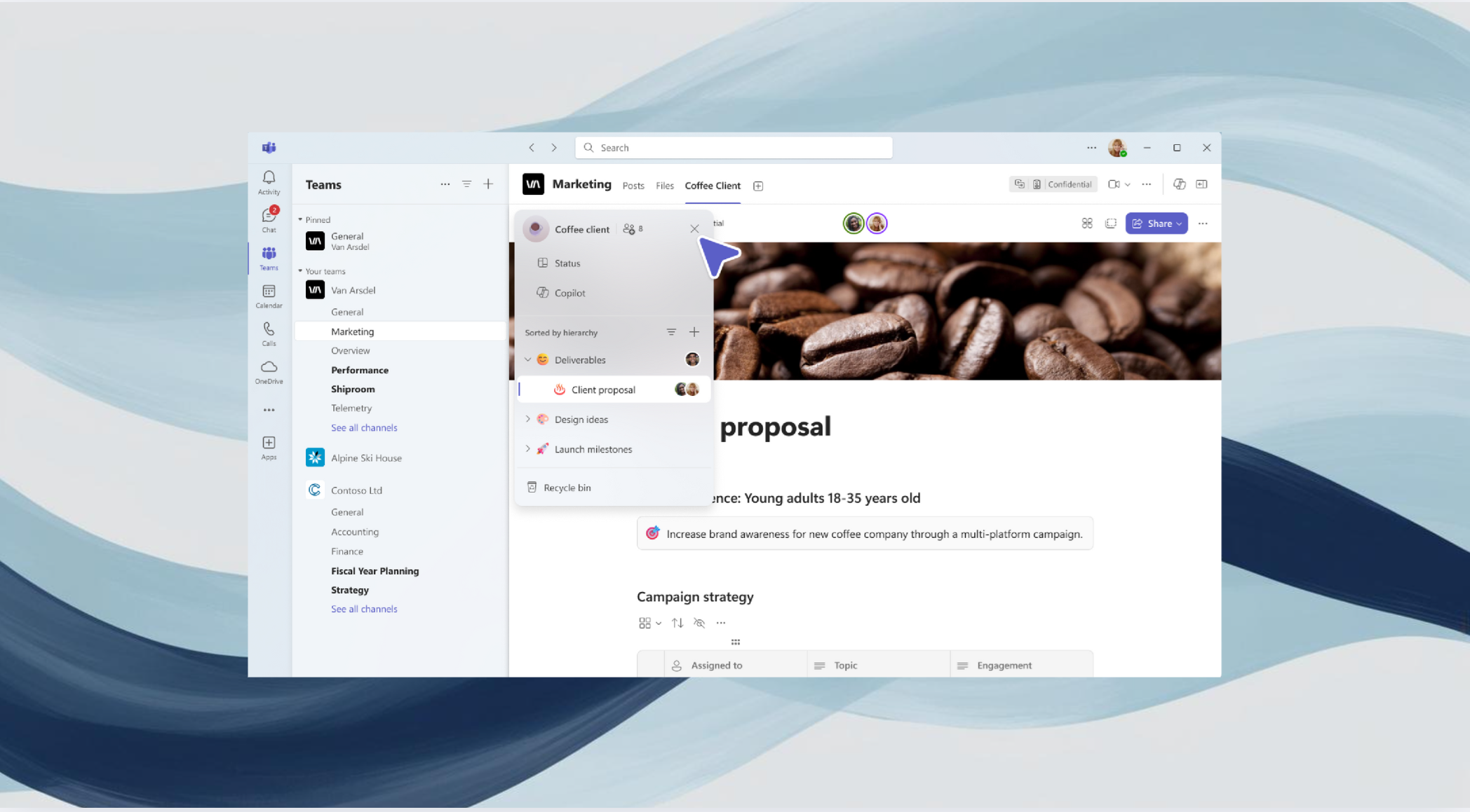 Collaborate in real time with workspaces in Teams