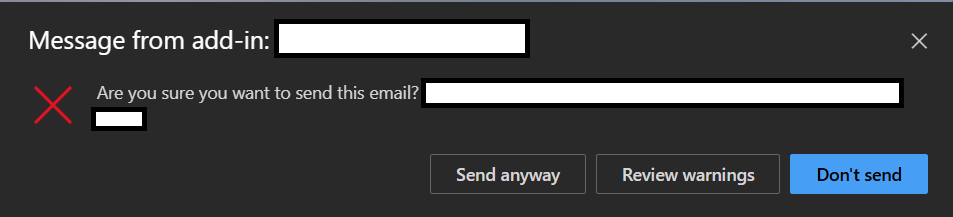 Smart alerts: Add handling for Send anyway and don't send buttons ...