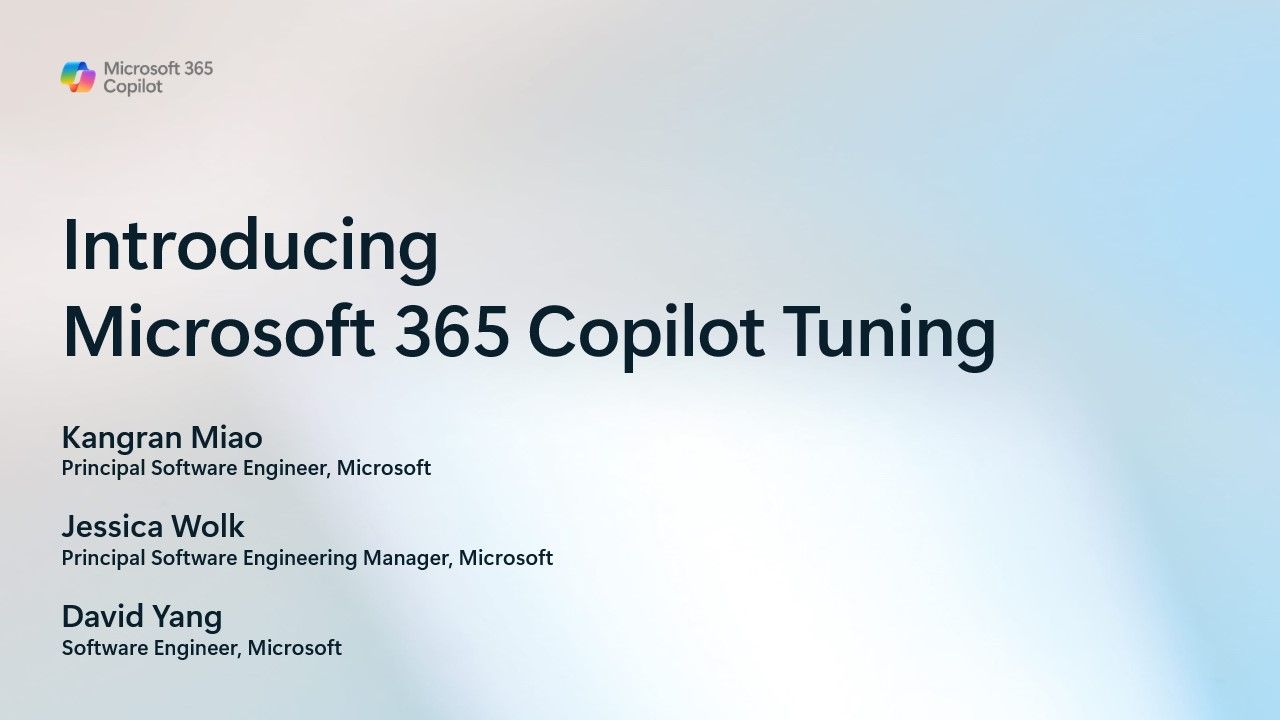 Introducing Microsoft 365 Copilot Tuning | Microsoft Community Hub
