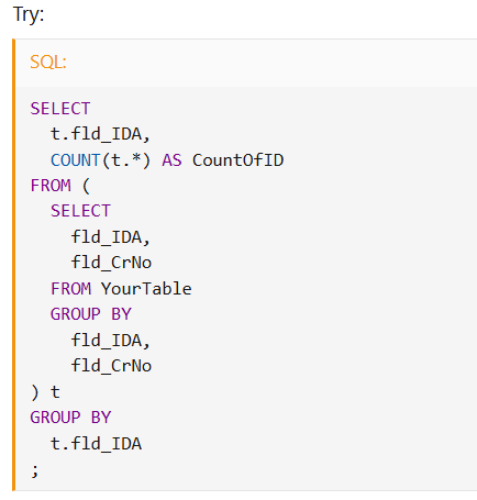 Distinct Count Subquery, MS Access | Microsoft Community Hub