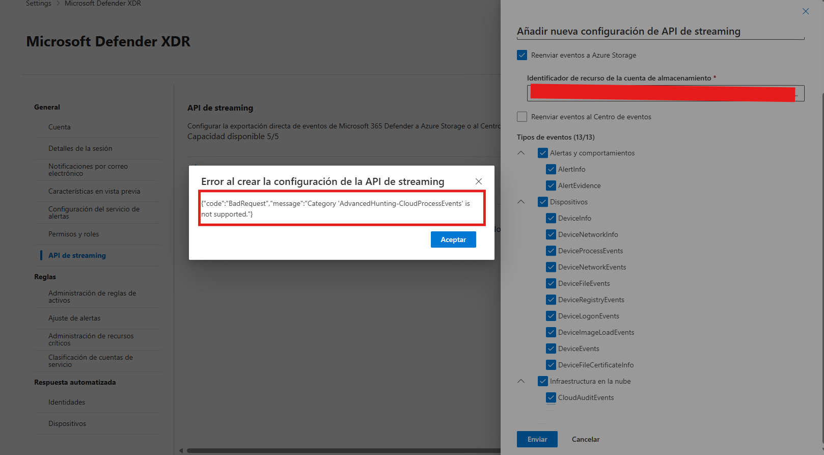 Bug using Streaming API with new schema 'CloudProcessEvents ...