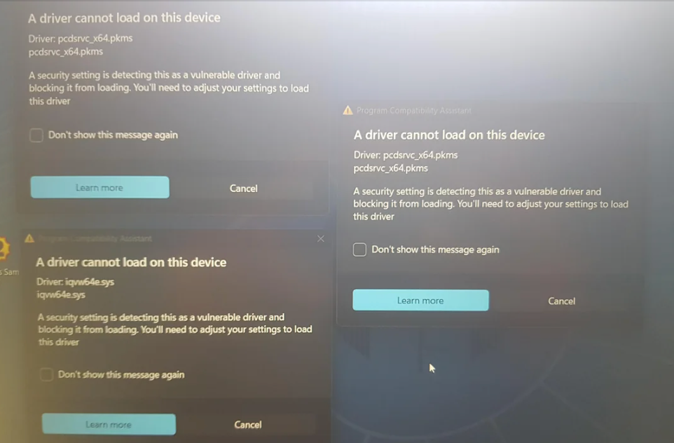 A driver cannot load on this device | Microsoft Community Hub