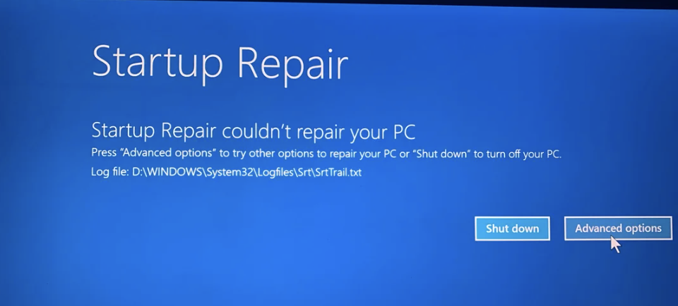Startup repair did not work for repairing my pc | Microsoft Community Hub