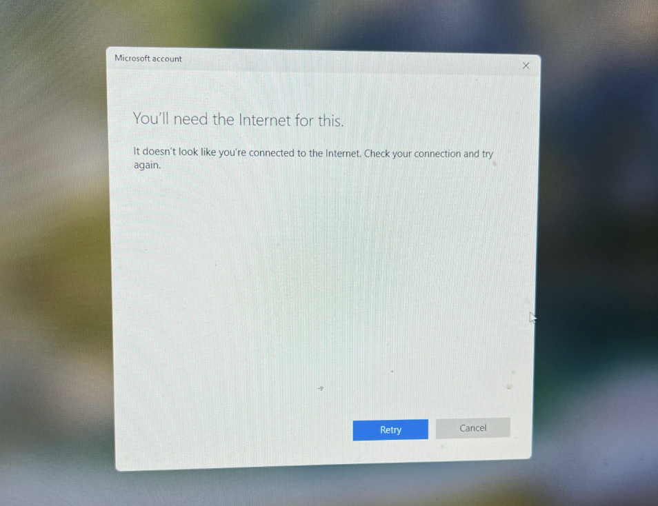 You'd need Internet to for this. Any way to fix this error? | Microsoft Community Hub
