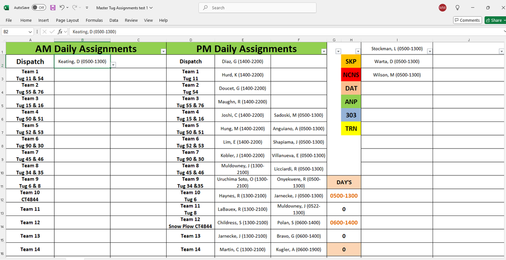 Help with Roster multiple tabs | Microsoft Community Hub