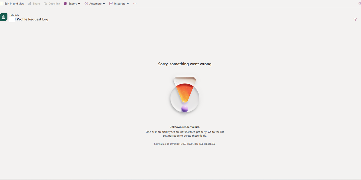 How can I recover a corrupted Sharepoint list? | Microsoft Community Hub