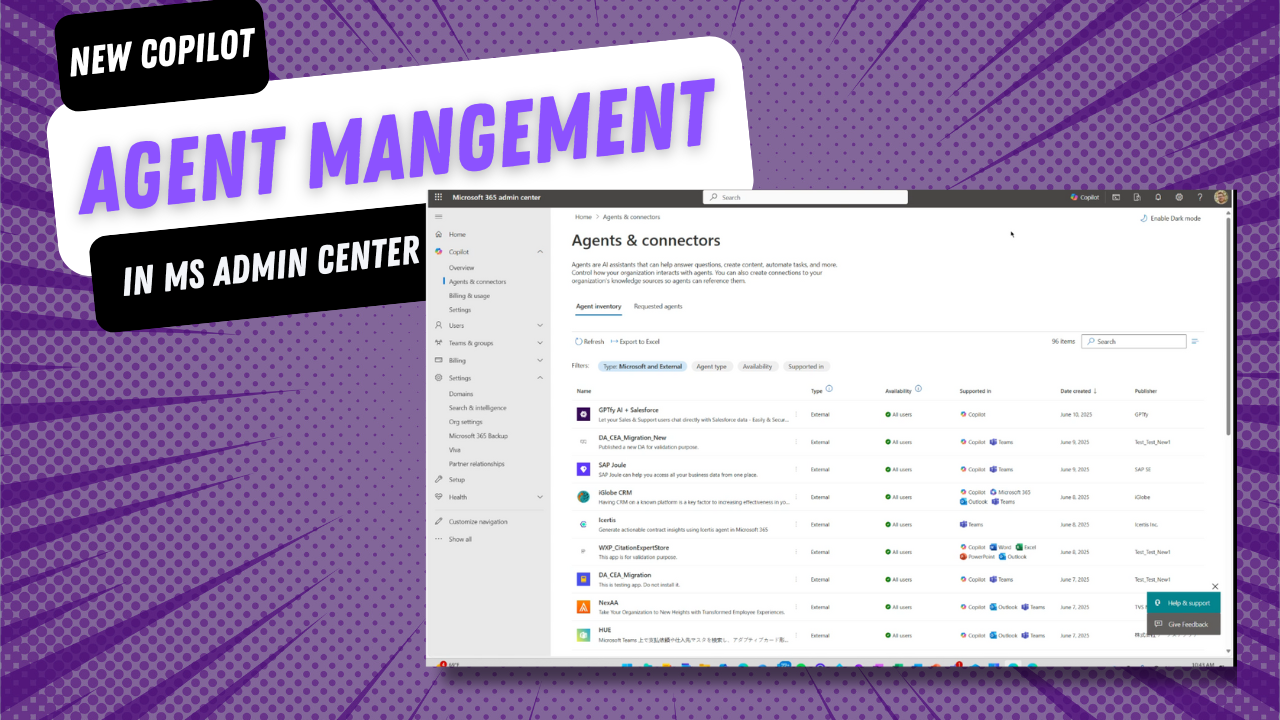 New Agent Management Experience in Microsoft 365 Admin Center ...