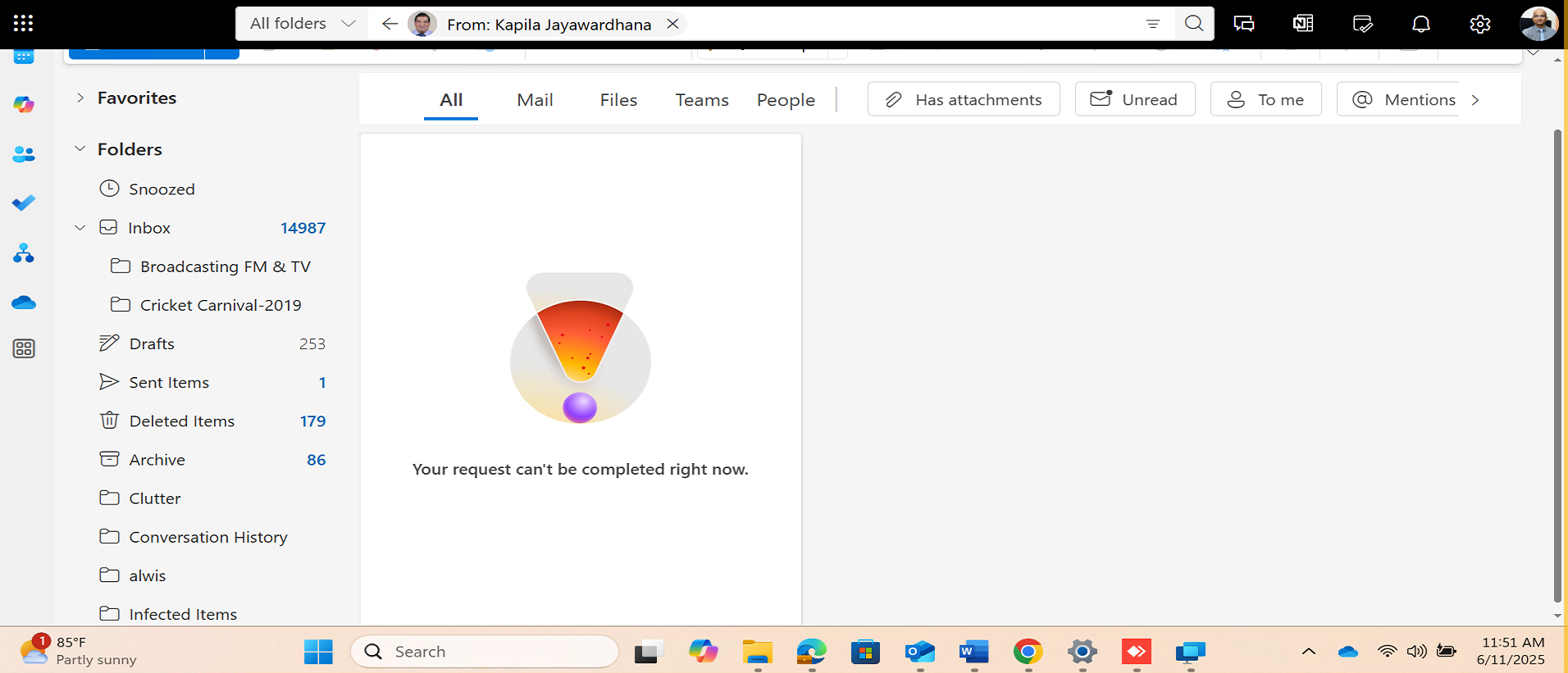 Your request can't be completed right now- OWA | Microsoft Community Hub