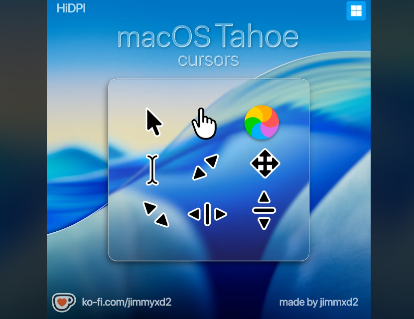 I created a macOS Tahoe pack of cursors for Windows 11with support up ...