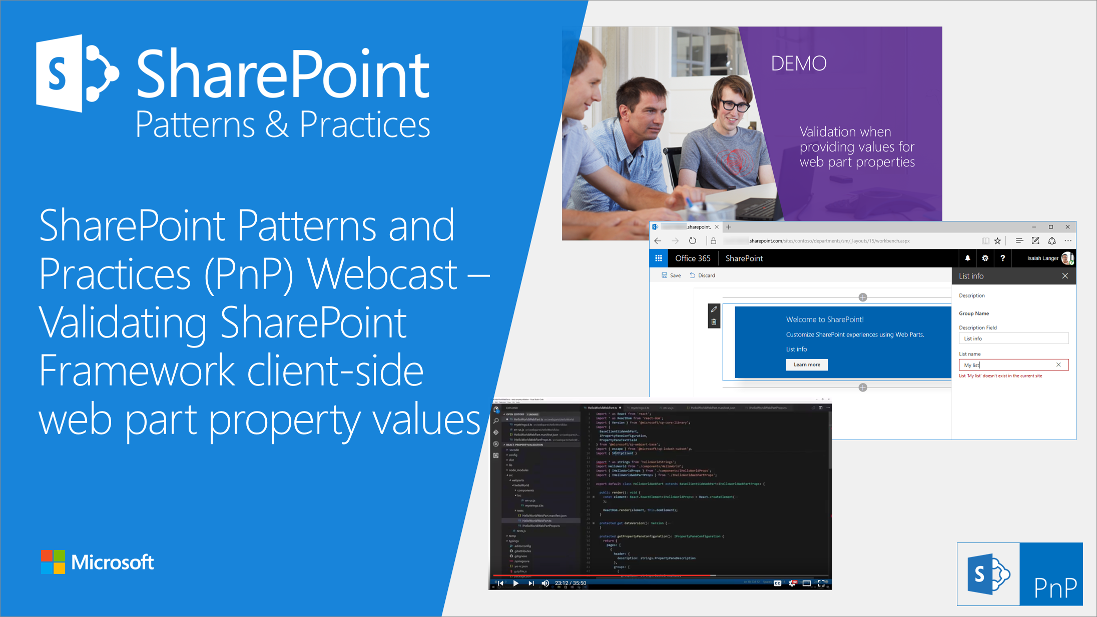 SharePoint PnP Webcast – Validating SharePoint Framework client-side web part property values ...