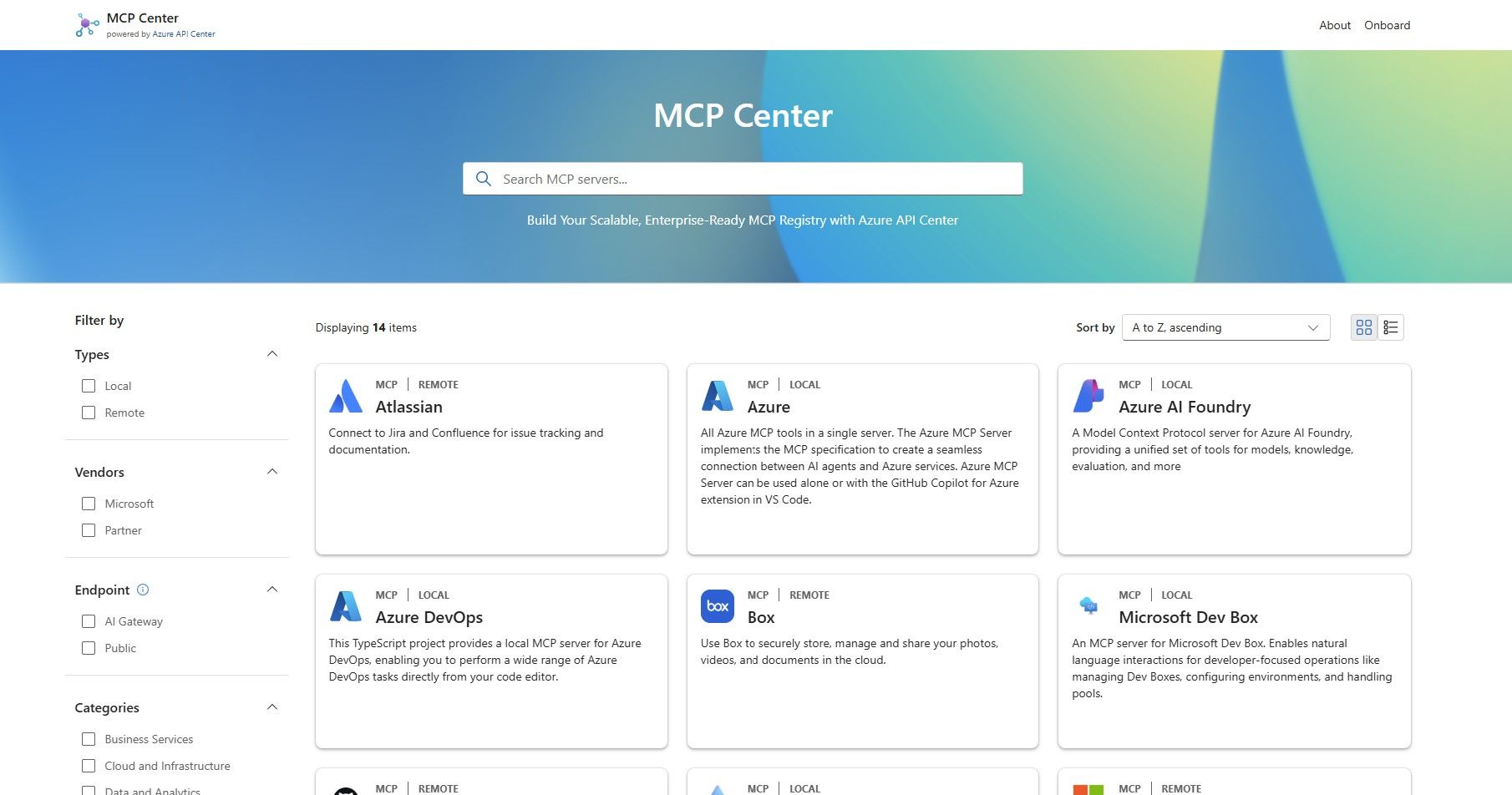 MCP Registry with Azure API Center