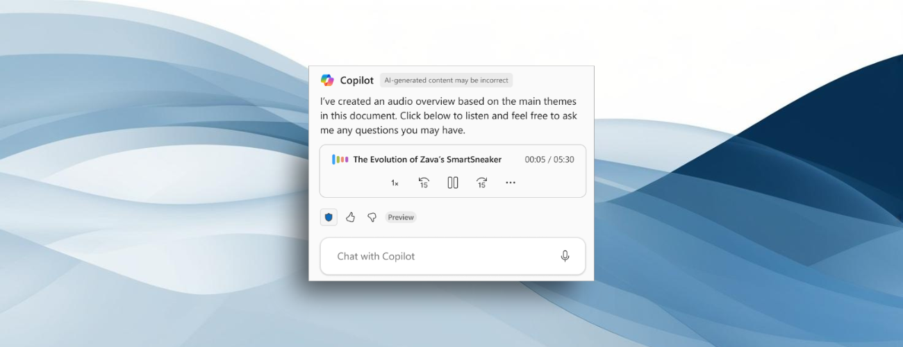 Listen to an audio overview of a document with Microsoft 365 Copilot in ...