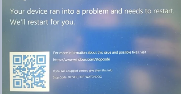 Blue screen of death because of DRIVER_PNP_WATCHDOG error | Microsoft Community Hub