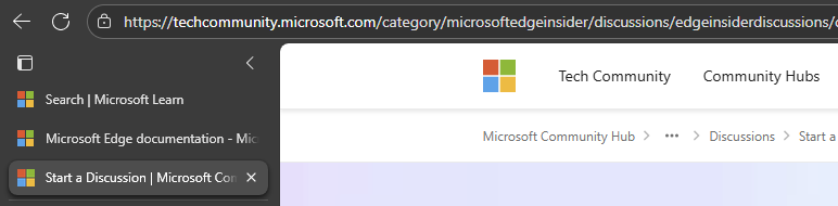 Where did the Edge browser workspaces icon go? | Microsoft Community Hub