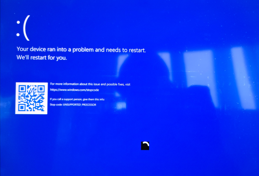 Unsupported CPU Blue Screen After Windows Update | Microsoft Community Hub