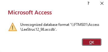 ACCDB Files wont open in MS Access 2024 | Microsoft Community Hub