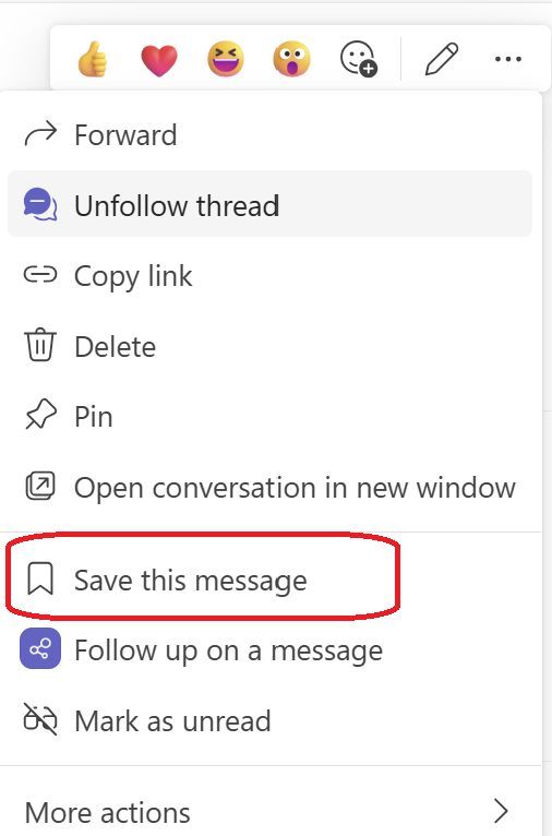 Introducing a new feature on Microsoft Teams: "Save this message ...