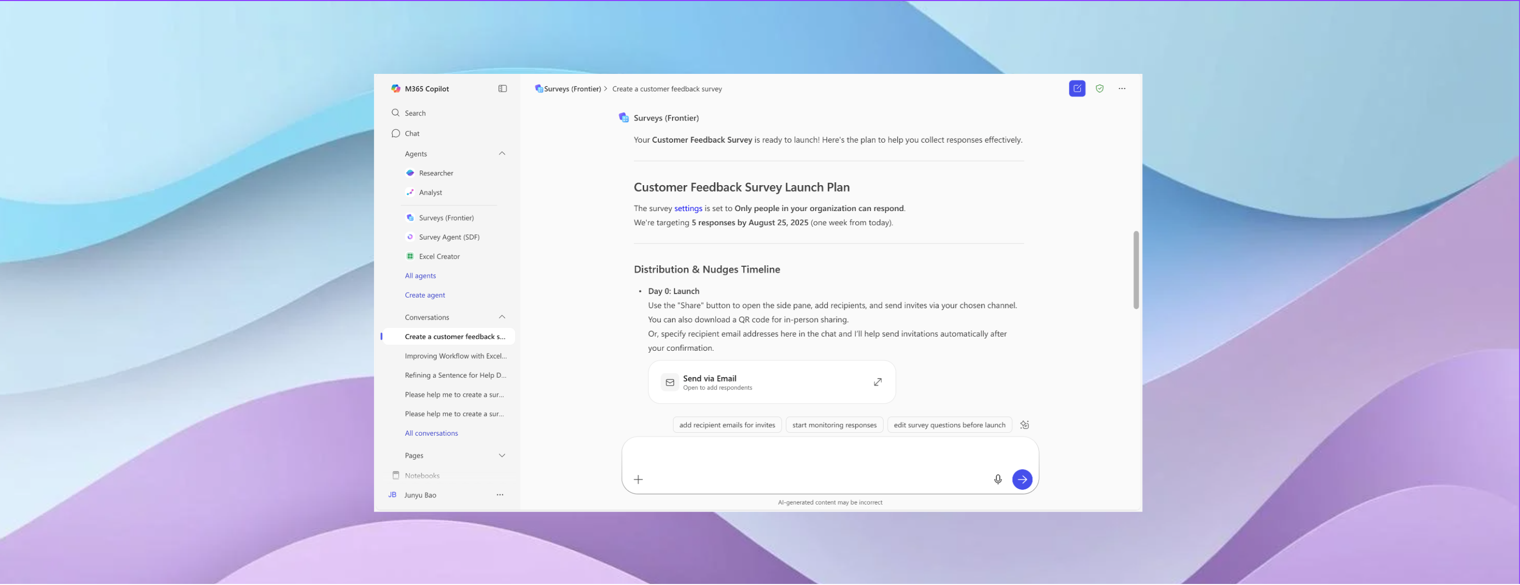 Surveys Agent now live for customers in Microsoft 365 Copilot (Frontier ...