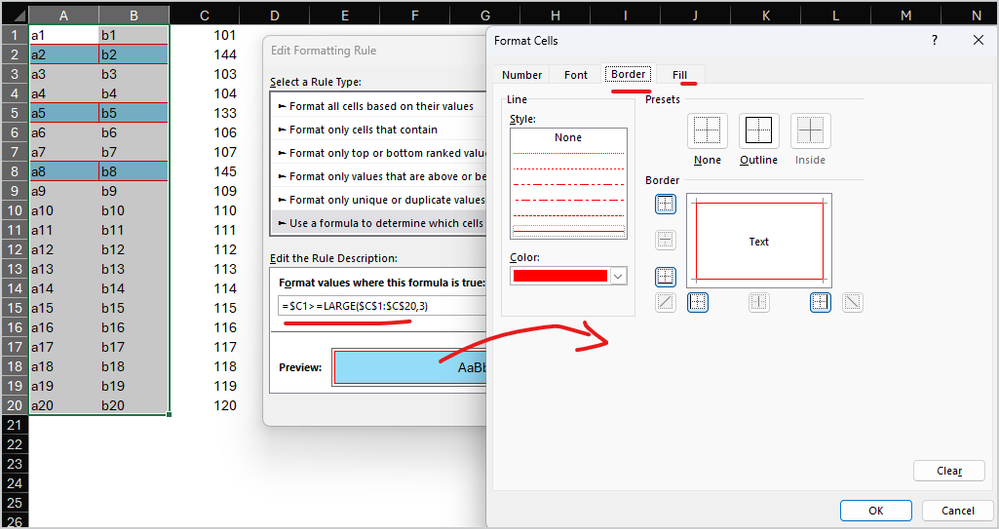 Applying a Border via Conditional Formatting | Microsoft Community Hub